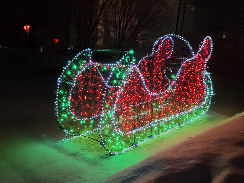 Santa's Sleigh Kit With Lights (Green Runners) – Festive Frames